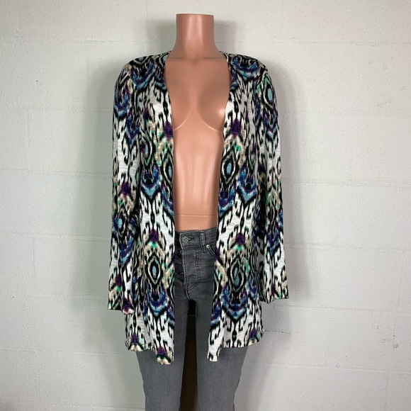 Chico's | Sweaters | Chicos Open Cardigan Multicolor Womens Size Large ...